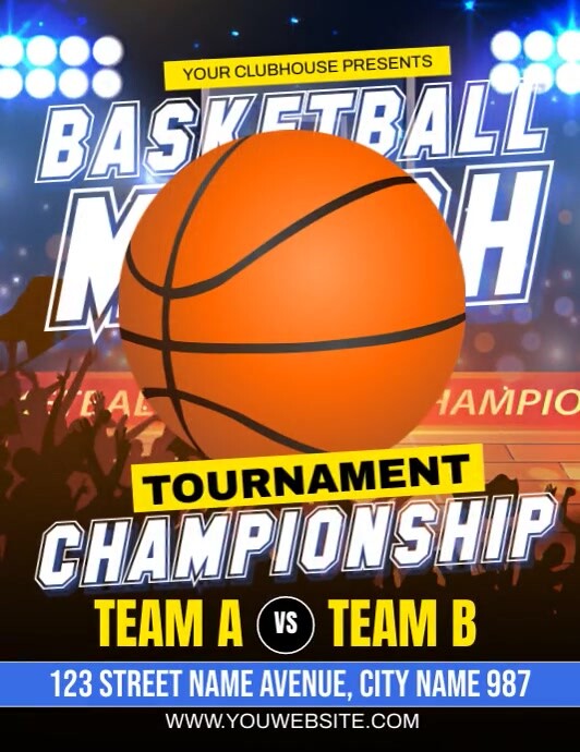 Basketball Match Tournament Template | PosterMyWall