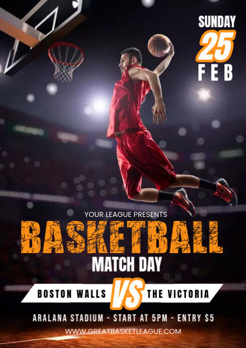 Copy of Basketball Matchday Design Template | PosterMyWall