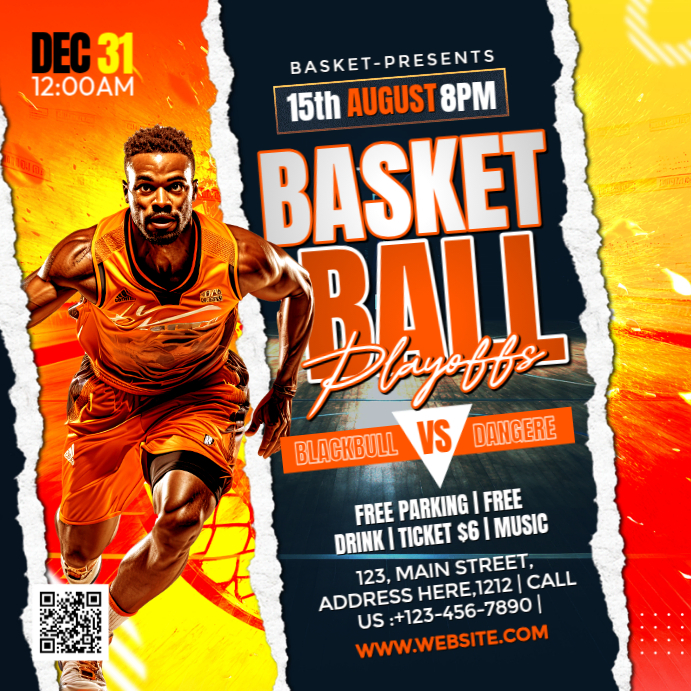 basketball matchday flyer Template | PosterMyWall