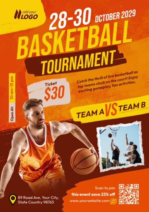 basketball matchday flyer Template | PosterMyWall