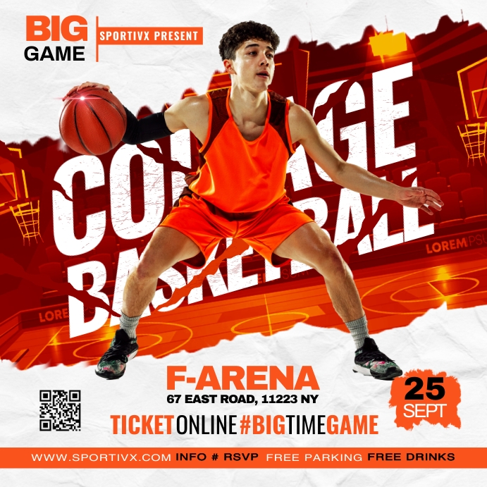 basketball matchday flyer Template | PosterMyWall