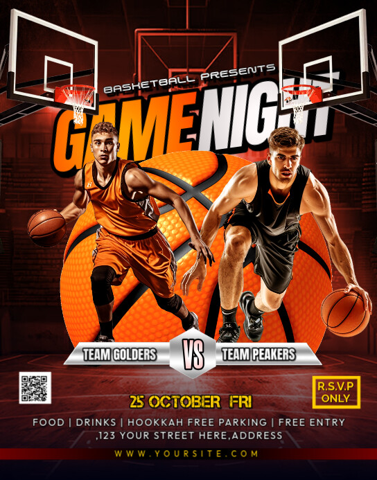 basketball matchday flyer Template | PosterMyWall