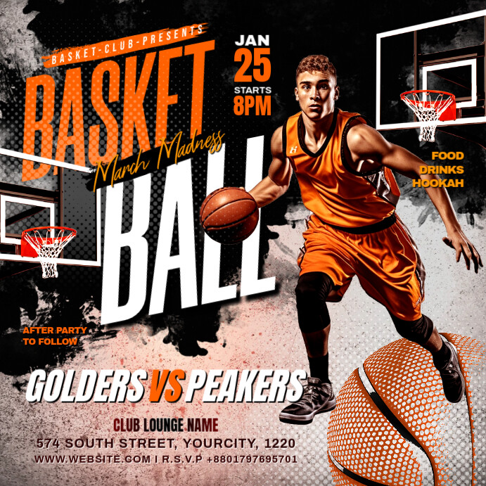 basketball matchday flyer Template | PosterMyWall