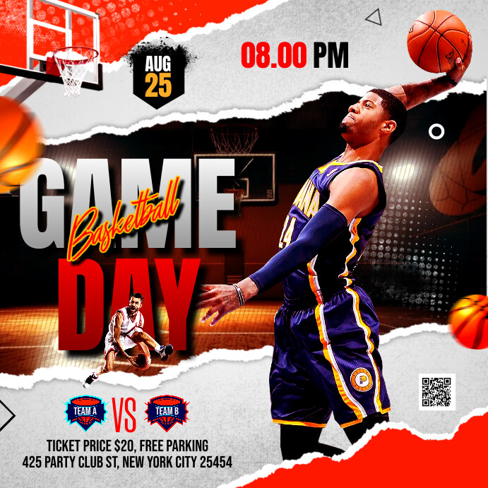 basketball matchday flyer Template | PosterMyWall