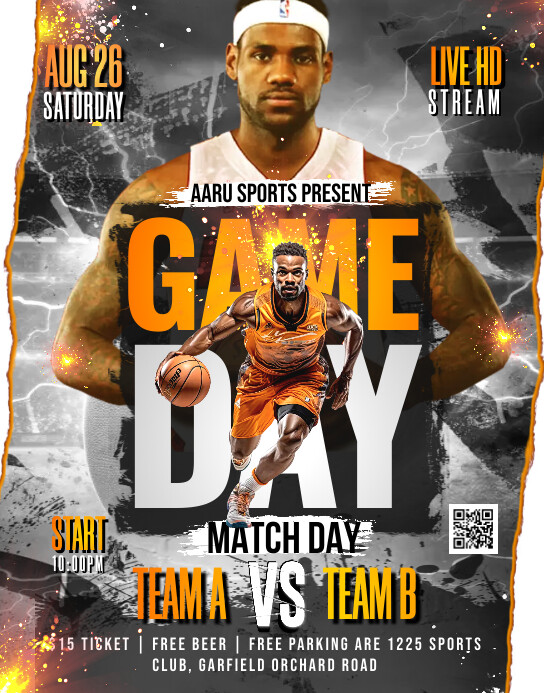 basketball matchday flyer Template | PosterMyWall
