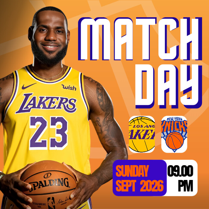 Basketball Matchday Instagram Post Design Template | PosterMyWall