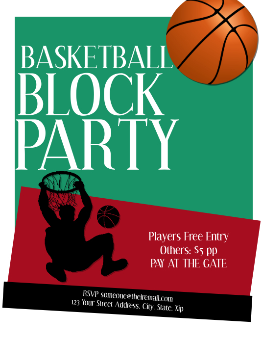 Basketball Party Flyer Template | PosterMyWall