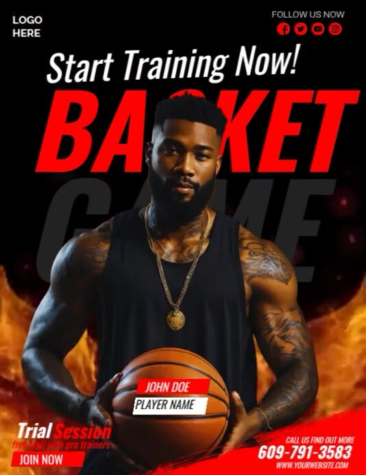 Basketball Player Video Template | PosterMyWall