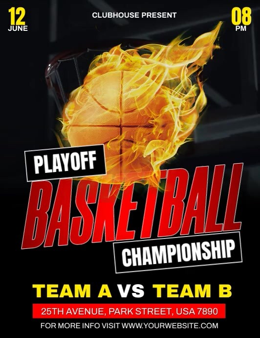 Basketball Playoff Championship Template | PosterMyWall