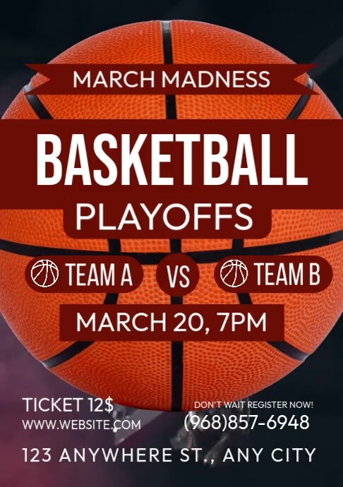 Basketball Playoffs Template | PosterMyWall