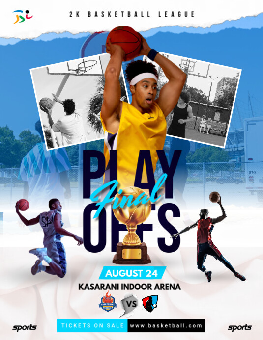Basketball playoffs match day promotion flyer template for sale post ...