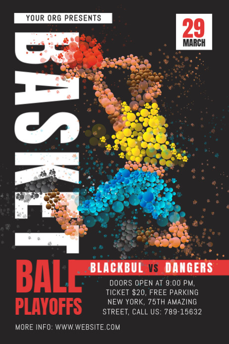 Basketball Playoffs Template | PosterMyWall