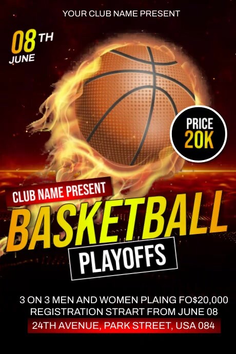 Basketball Playoffs Tournament Template | PosterMyWall