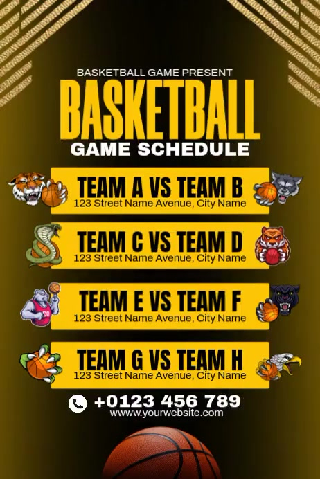 Basketball Schedule Ads Template | PosterMyWall