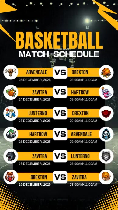 Basketball Schedule Ads Template | PosterMyWall