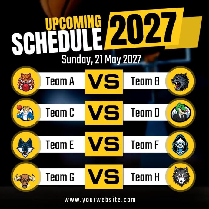 Basketball Schedule Ads Template | PosterMyWall