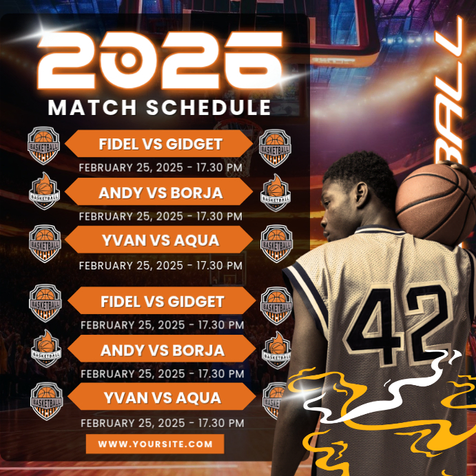 Basketball Schedule Ads Template | PosterMyWall