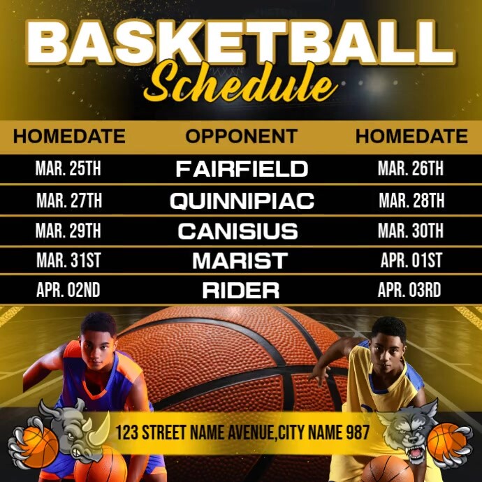 Basketball Schedule Template | PosterMyWall