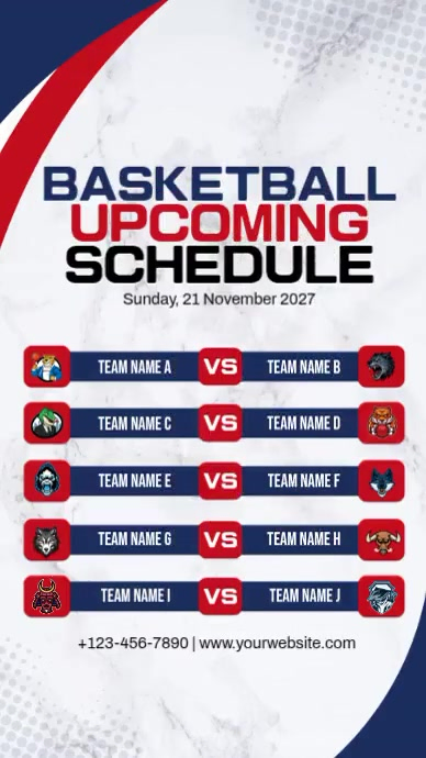 Basketball Schedule Template | PosterMyWall