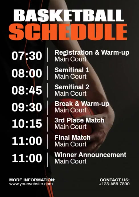 Basketball Schedule Template | PosterMyWall