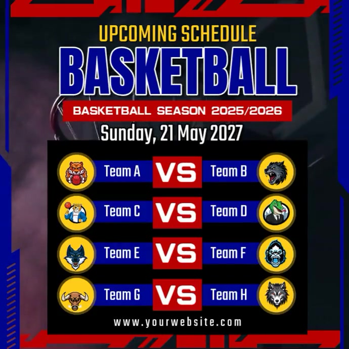 Basketball Schedule Template | PosterMyWall