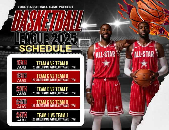 Plantilla de Basketball Schedule | PosterMyWall