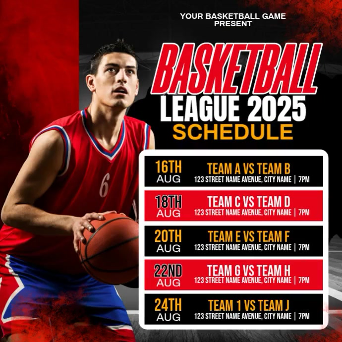 Basketball Schedule Template | PosterMyWall