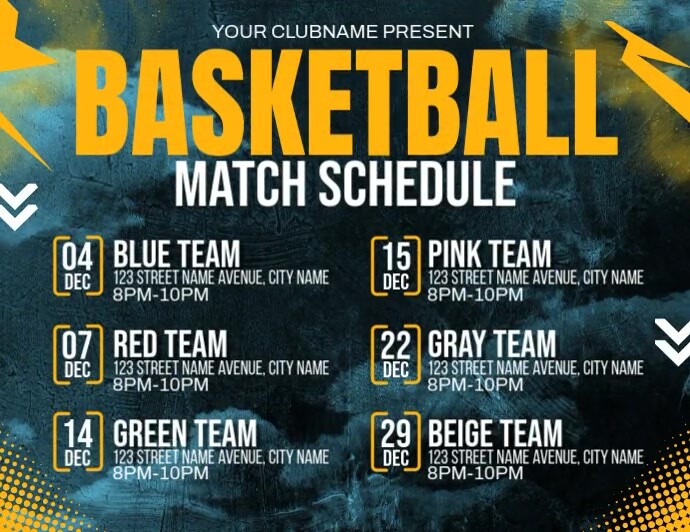 Basketball Schedule Template | PosterMyWall