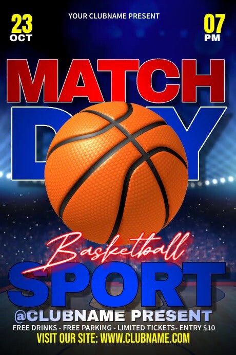 Basketball Sport Match Ads Template | PosterMyWall
