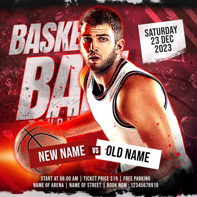 Plantilla de Basketball Sport Templates | PosterMyWall