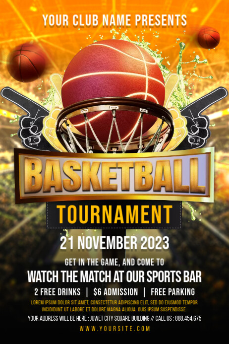 Plantilla de Basketball Sport Tournament Flyer Template | PosterMyWall