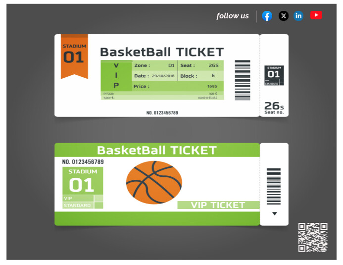 basketball ticket Template | PosterMyWall
