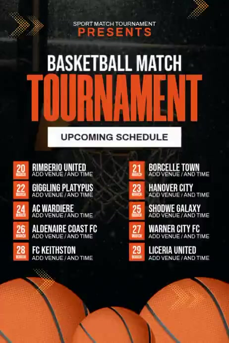 Plantilla de Basketball Tournament | PosterMyWall