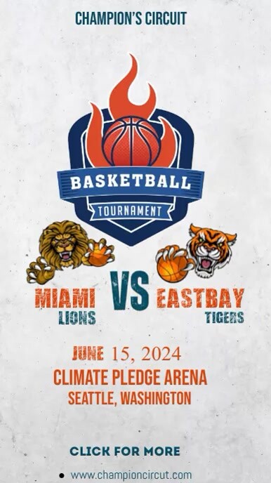 BASKETBALL TOURNAMENT Template | PosterMyWall