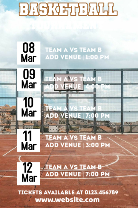 Basketball Tournament Template | PosterMyWall