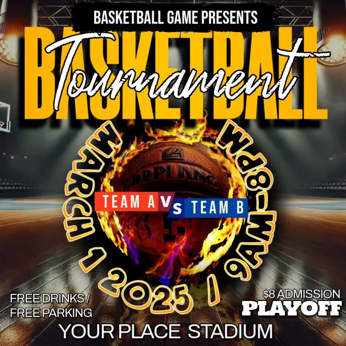 Basketball Tournament Template | PosterMyWall