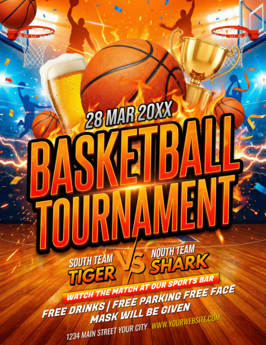 basketball tournament Template | PosterMyWall