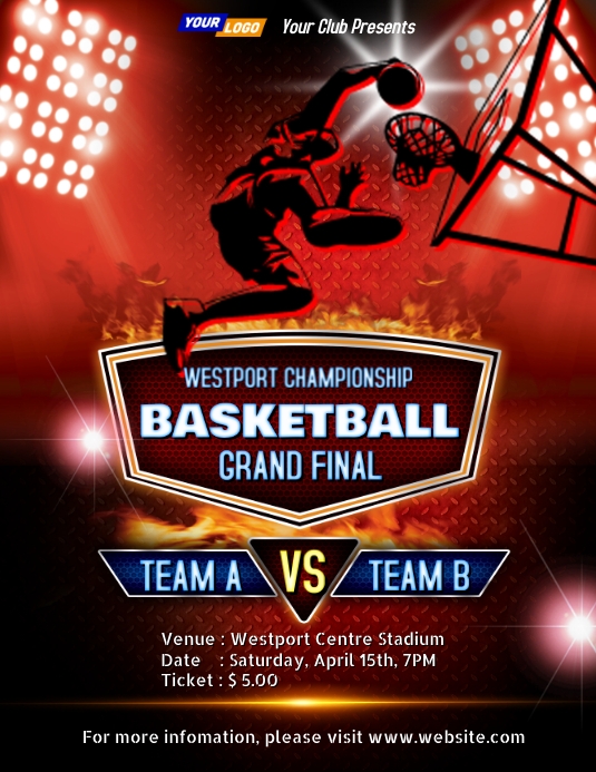 Basketball tournament flyer design Template | PosterMyWall