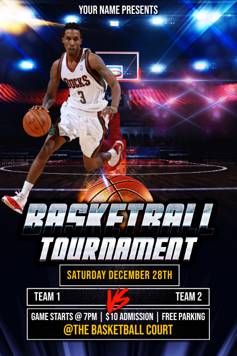 Copy of BASKETBALL TOURNAMENT FLYER TEMPLATE | PosterMyWall
