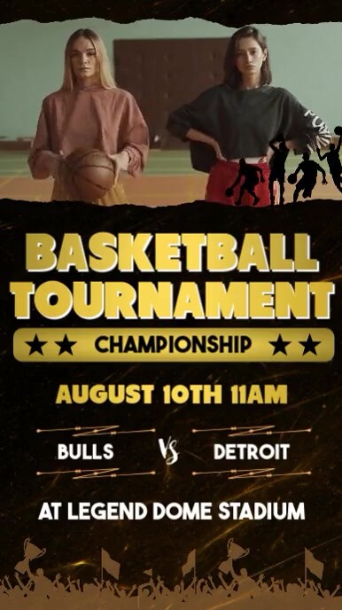 Basketball Tournament Match schedule Digital Display (9:16) Template ...