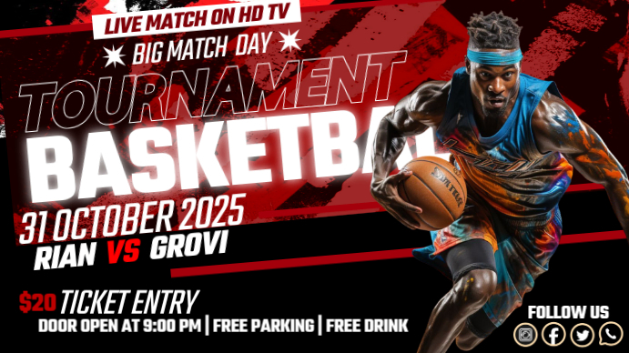 Basketball Tournament: Big Match Day Template | PosterMyWall