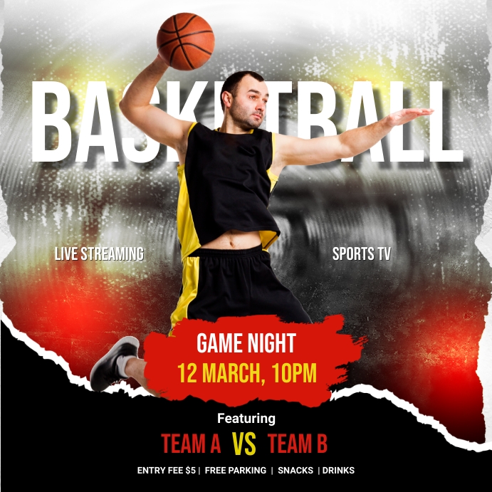 Basketball Tournaments March Madness Poster Template | PosterMyWall