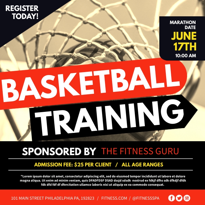 Basketball training Template | PosterMyWall