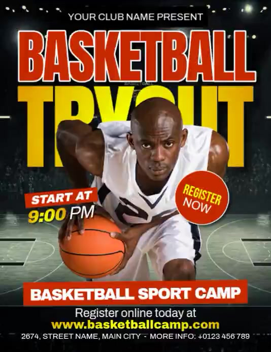 Basketball Tryout Template | PosterMyWall