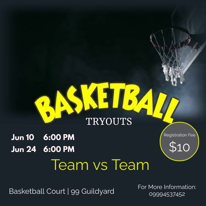 Copy of Basketball tryouts | PosterMyWall