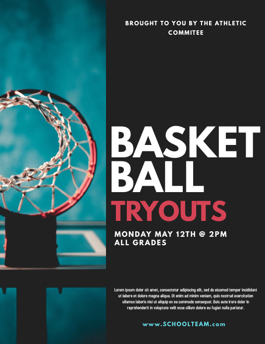 Basketball tryouts Template | PosterMyWall