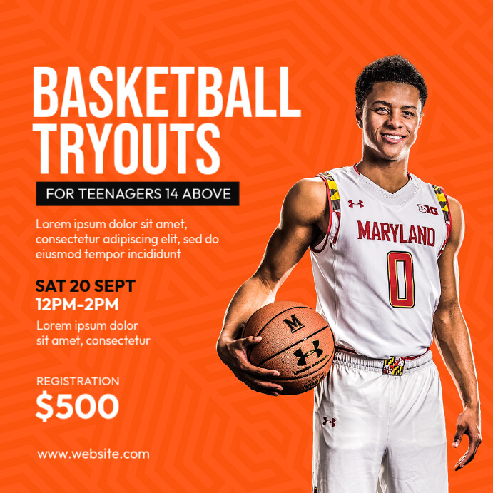 basketball tryouts flyer design Template | PosterMyWall