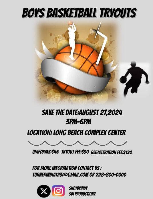 Basketball Tryouts Flyer Template | PosterMyWall