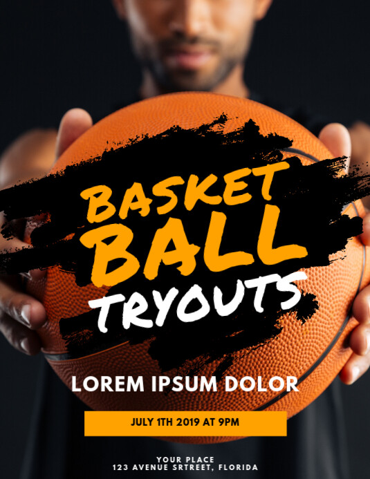 Basketball Tryouts Flyer Template | PosterMyWall