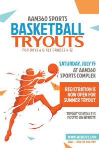 basketball tryouts event Tournament Flyer Template | PosterMyWall